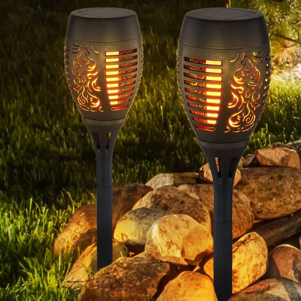 Etc Shop Led Solarleuchte 2er Set Led Solar Steck Lampe Dekor
