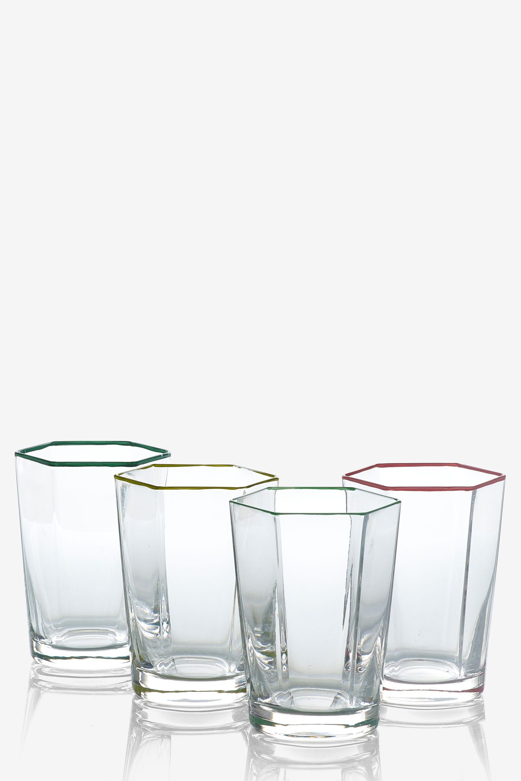 Next Tumbler Glas Set Mit 4 Sechseckigen Saftgläser Glas