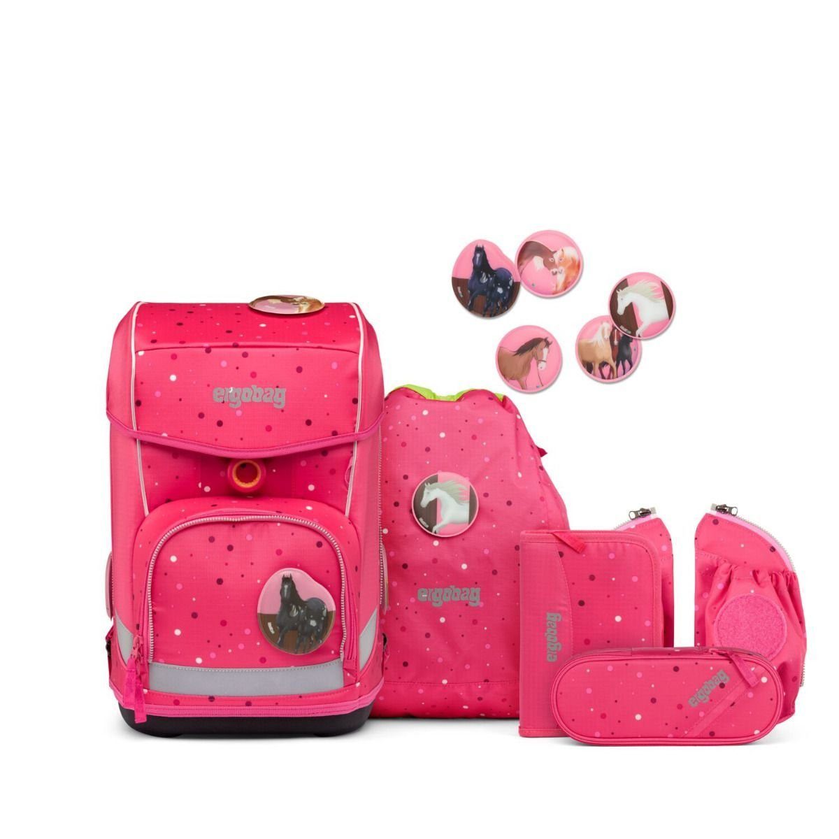 ergobag Schulranzen Set Cubo Light (6tlg., inkl. Seitentaschen), Tornister