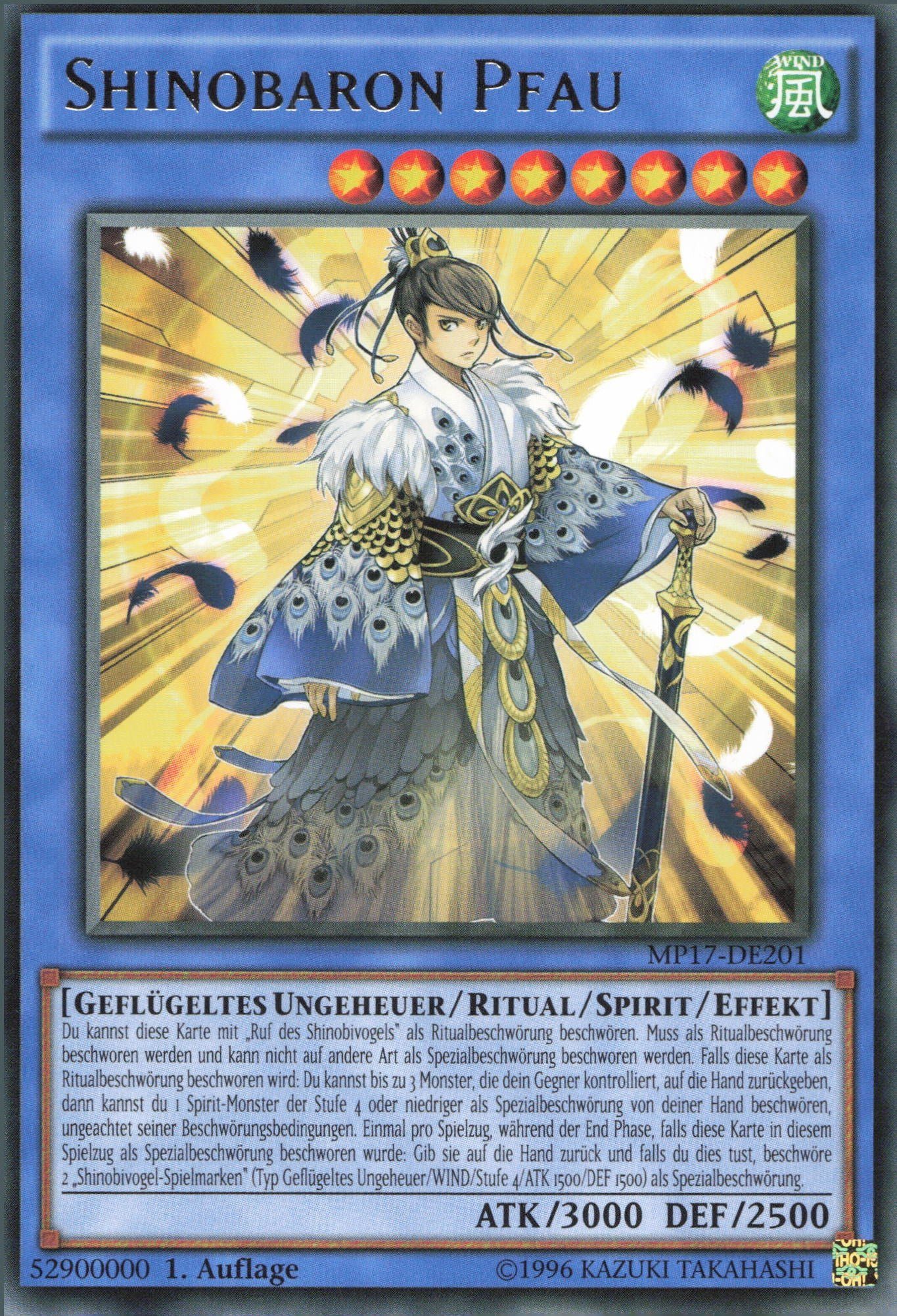 Recollectibles Sammelkarte Yugioh Karte Shinobaron Pfau Deutsch Yu Gi