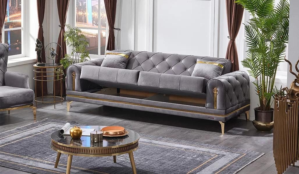 JVmoebel 3-Sitzer Luxus Sofa Dreisitzer Couch Modern Grau Sofas Polster ...