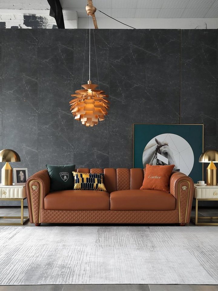Jvmoebel Sofa Sofa 3 Sitzer Leder Couch Polster Luxus Möbel Moderner