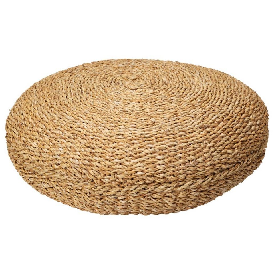 Homeandstyling Polsterhocker Pouf Rund Natur Ø58x20 Cm Seegras