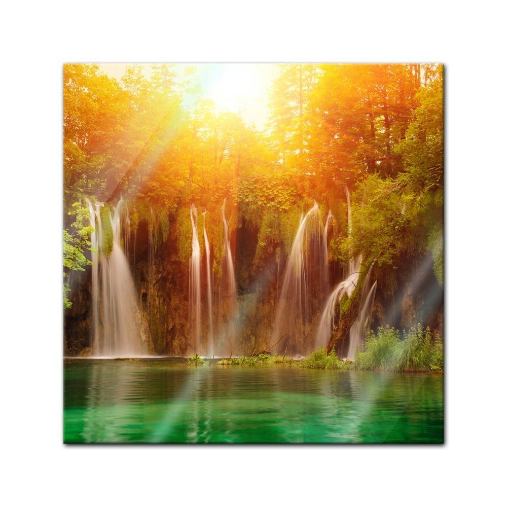 Bilderdepot24 Glasbild, Wasserfall, Plitvice Kroatien