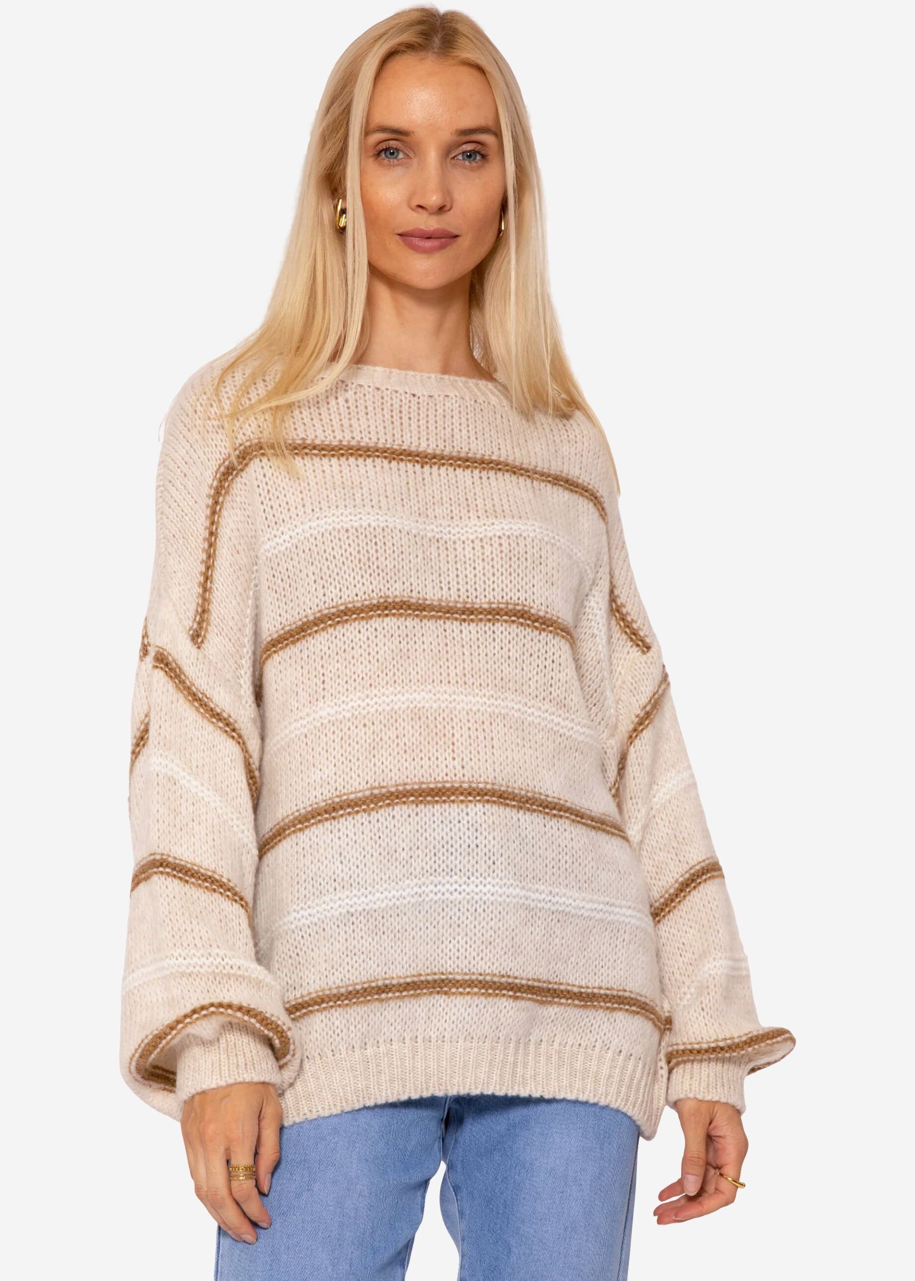Beige Oversized Strickpullover für Damen online kaufen | OTTO