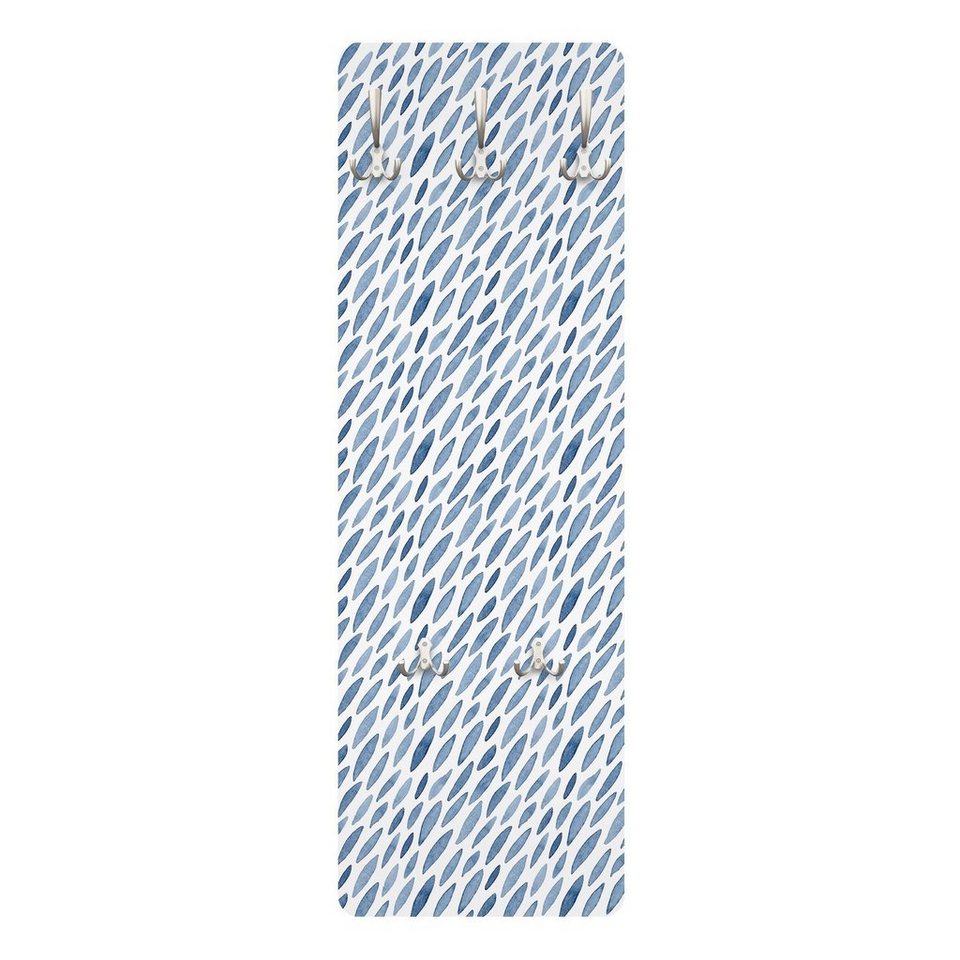 Bilderdepot24 Garderobenpaneel Blau Illustration Muster Aquarell Regen