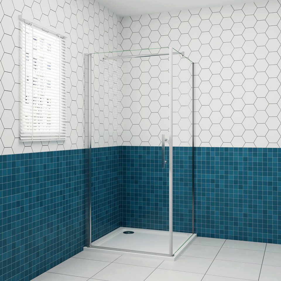 Duschspa Eckdusche 185cm 6mm Esg Drehtür Glastür Duschtür Eckeinstieg