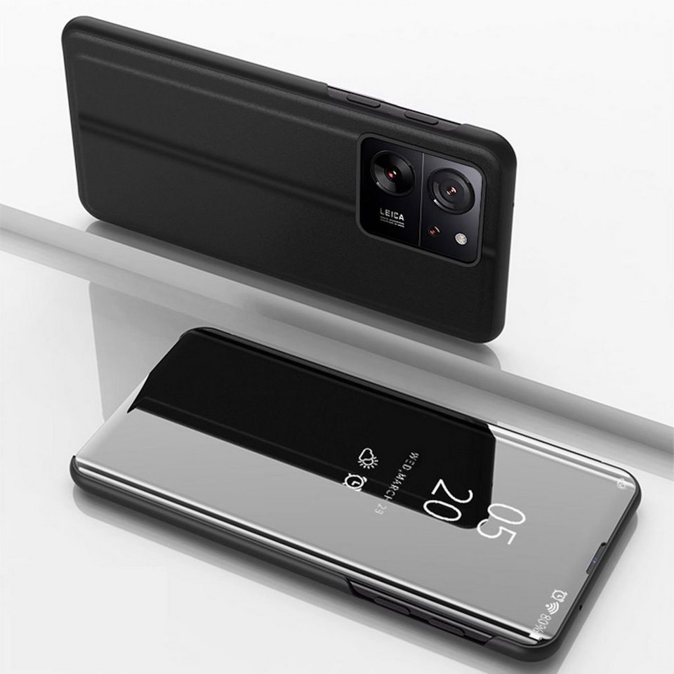 Wigento Handyhülle Für Xiaomi 13t 13t Pro View Spiegel Handy Smart