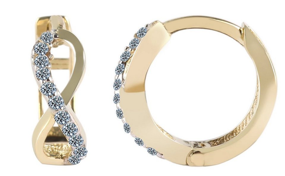 AKZENT Paar Creolen Finy Klapp-Creolen aus 375/- Gelbgold 9 Karat mit ... AKZENT Paar Creolen Finy Klapp-Creolen aus 375/- Gelbgold 9 Karat mit ...