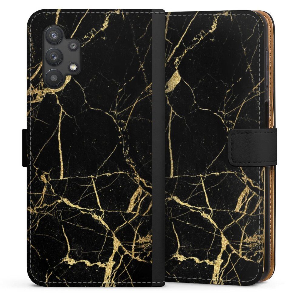 Deindesign Handyhülle Marmor Schwarz Muster Blackgoldmarble Look