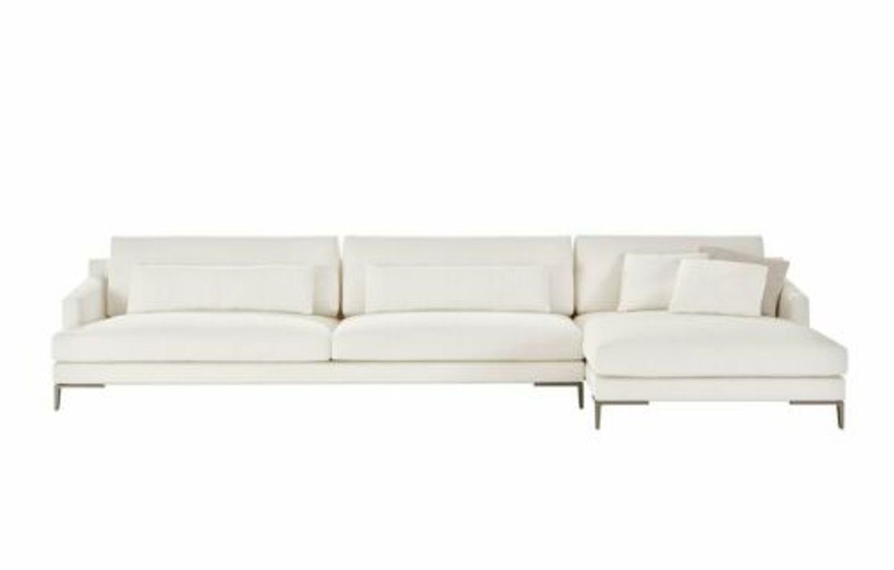 Jvmoebel Ecksofa Weiß Couch Wohnlandschaft Stoff Eck Garnitur L Form
