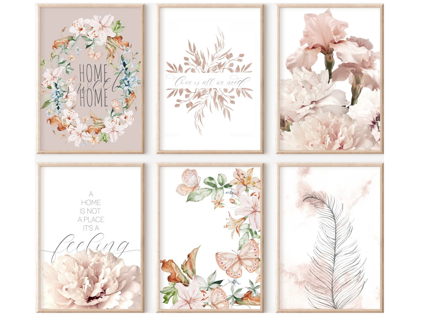 Homestyle Accessoires Poster Bilderset Wandbilder Bilderwand Home Is A