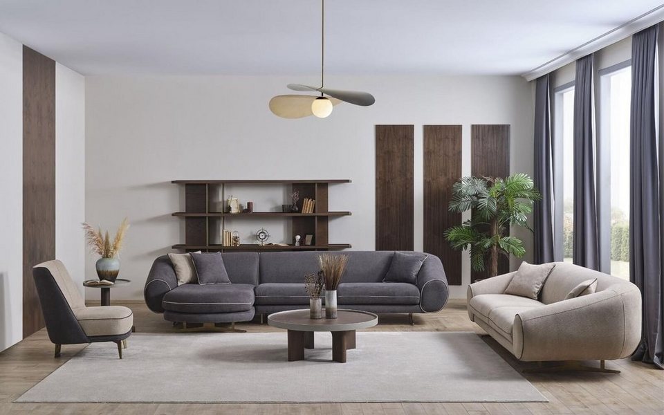 Jvmoebel Wohnzimmer Set Designer Wohnzimmer Garnitur L Form Sofa 3