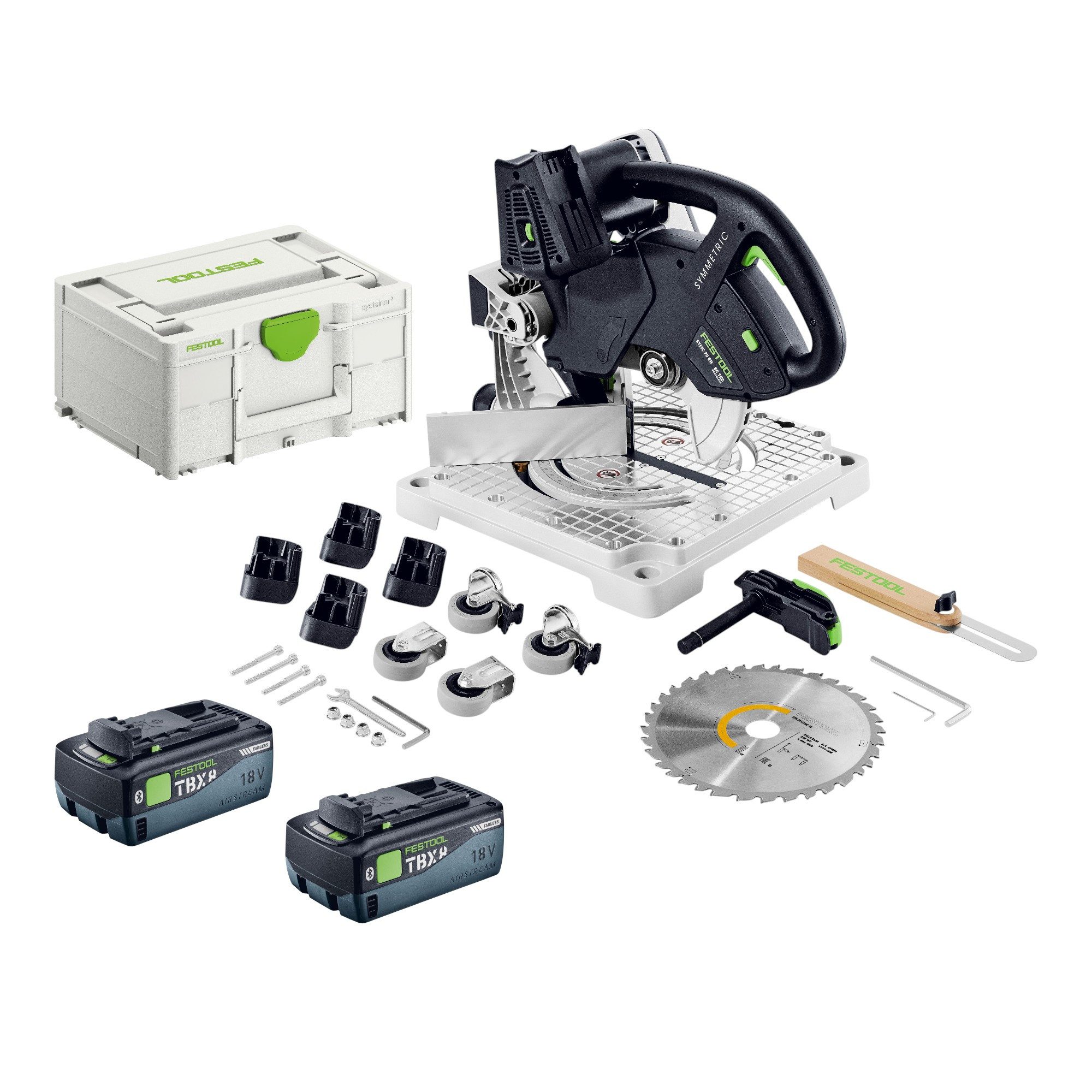 FESTOOL Akku-Kapp-Gehrungssäge SYMC 70 EB-Basic Leistensäge 36V 216 mm ...