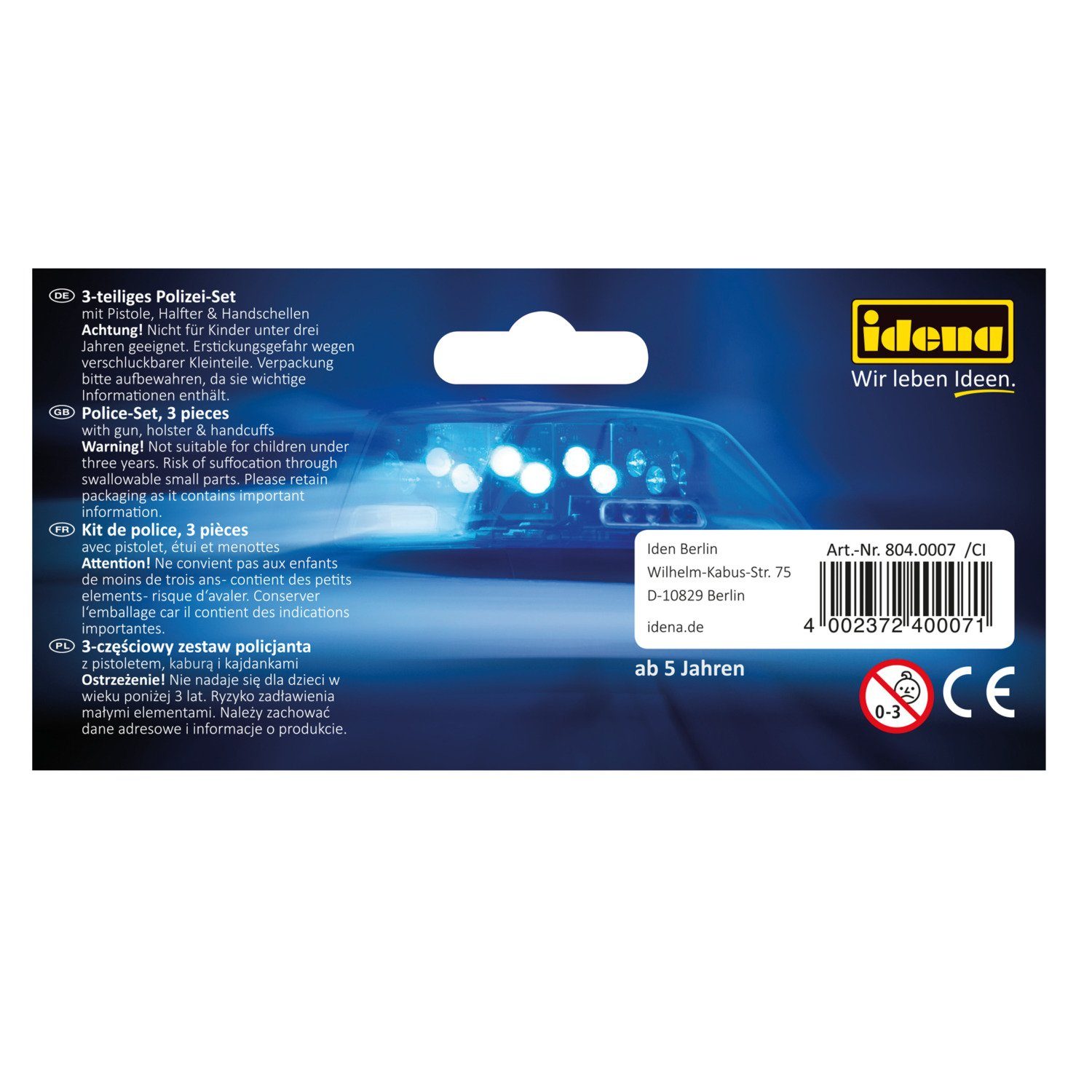 Idena Spielzeug-Polizei Einsatzset Idena 8040007 - Polizei Set, Pistole ...