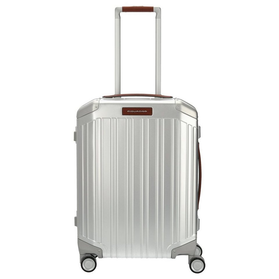 Piquadro Handgepäck Trolley Piq Alu 4 Rollen Kabinentrolley S 55 Cm