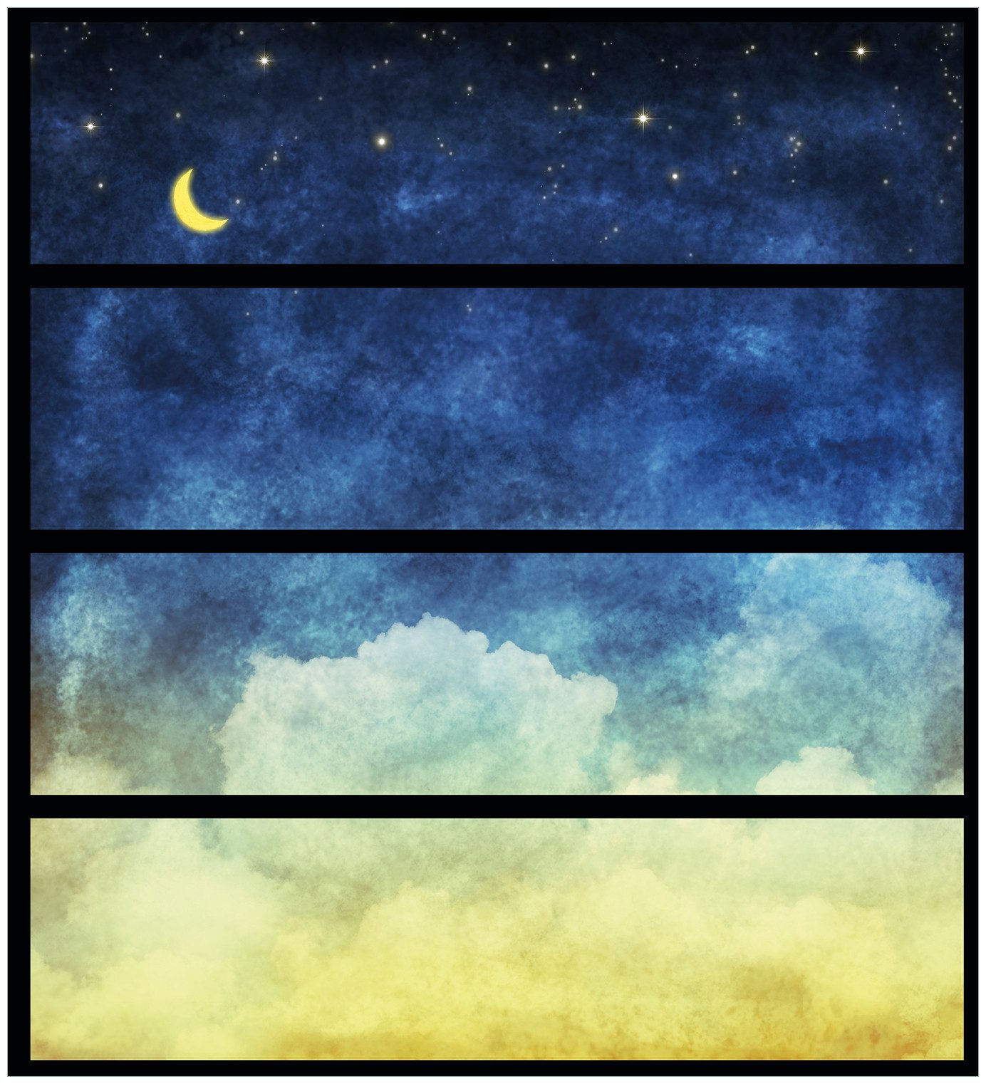 Wallario Möbelfolie Wolkenhimmel Mit Mond Und Sternen 4 Klebefolien à