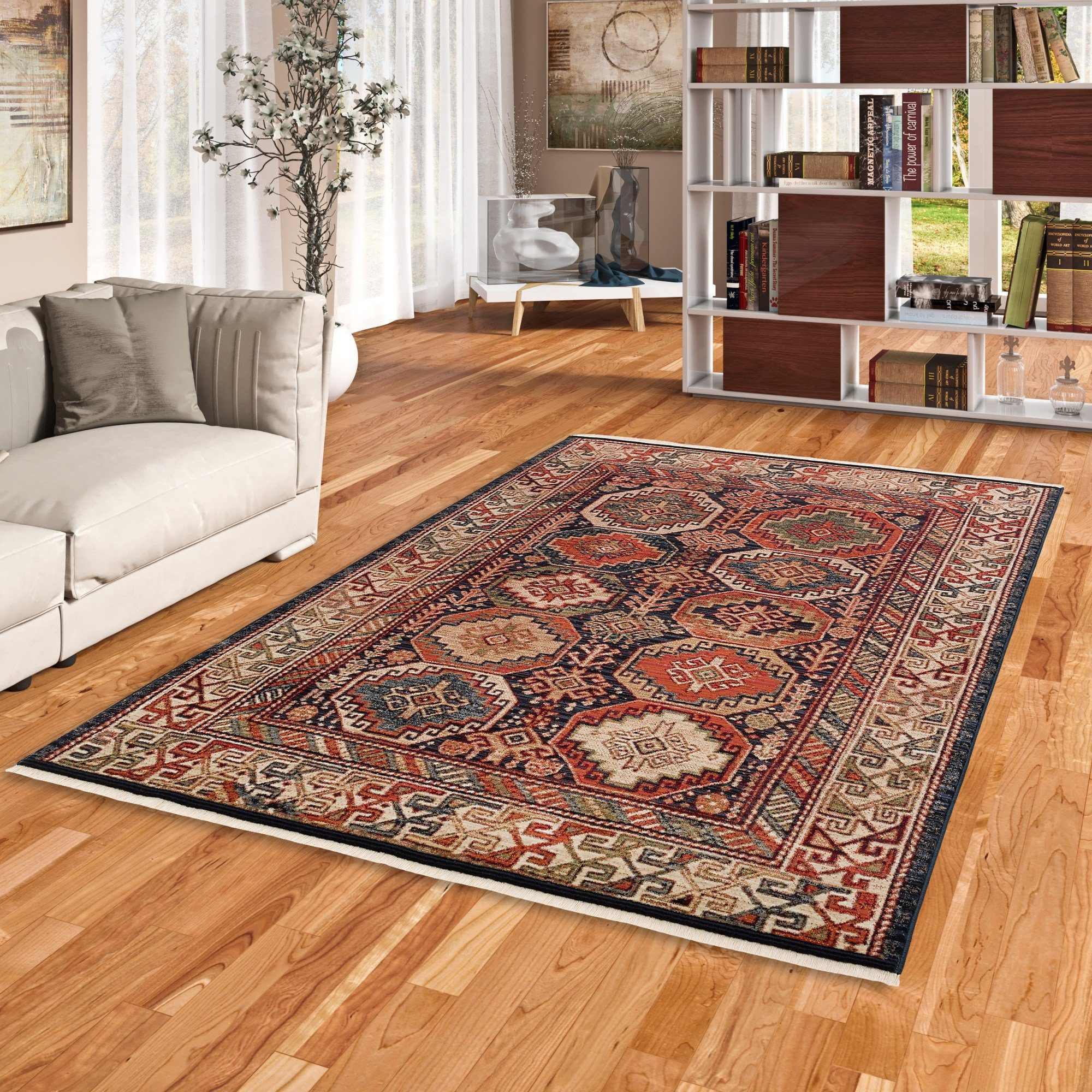 Pergamon Designteppich Designer Teppich Nia Vintage Bordüre Rechteckig