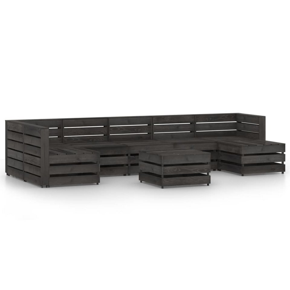 Vidaxl Gartenlounge Set 8 Tlg Garten Lounge Set Grau Imprägniertes