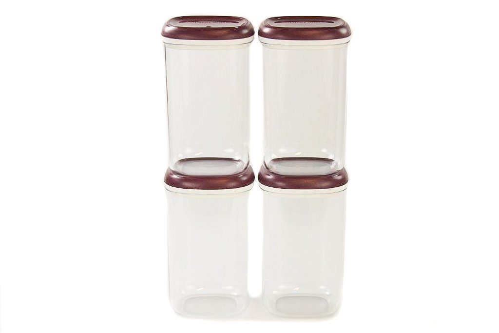 TUPPERWARE Vorratsdose Clear Collection 1,3 L bordeaux- transparent (4 ...