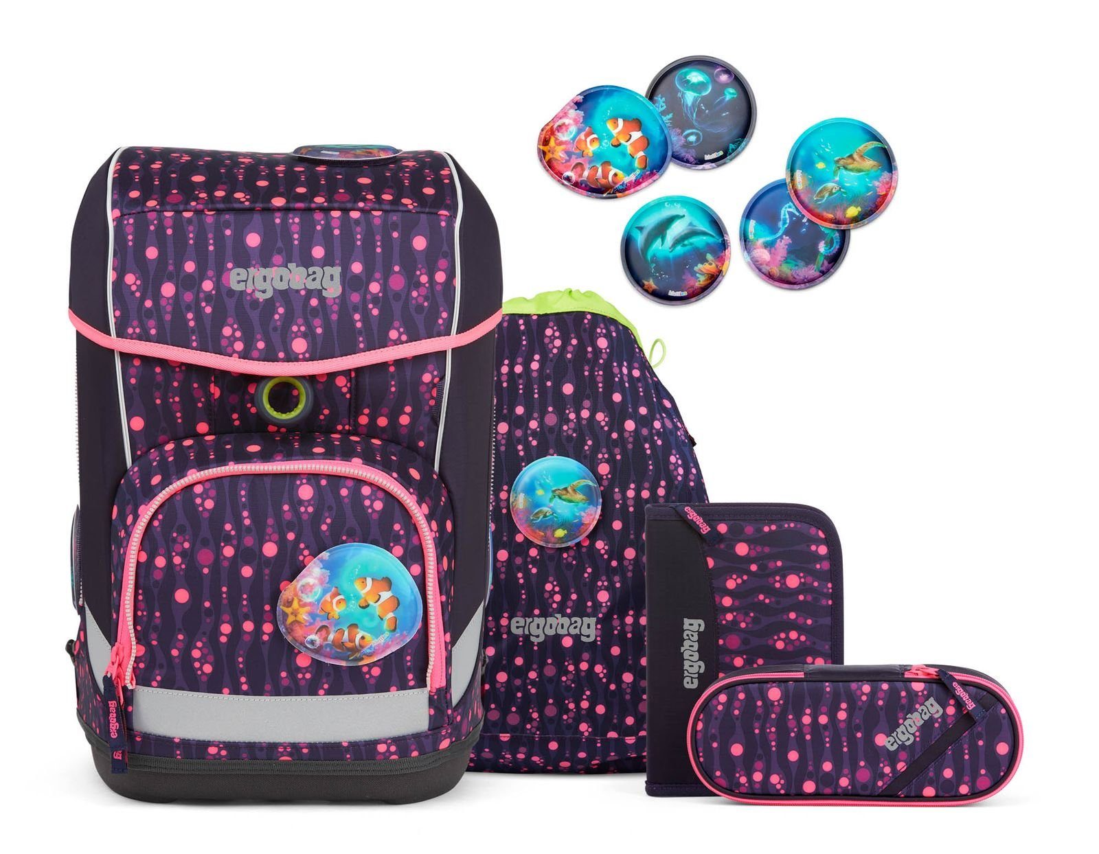 ergobag Schulranzen Cubo Light (Set, 4-tlg)
