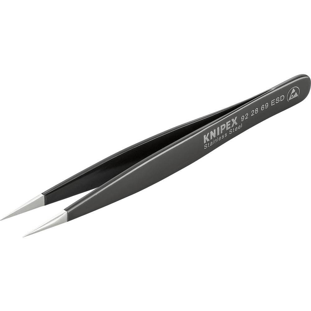 Knipex Pinzette, ESD 130 mm schwarz, Chrom-Nickel-Stahl, rostfrei, antimagnetisch