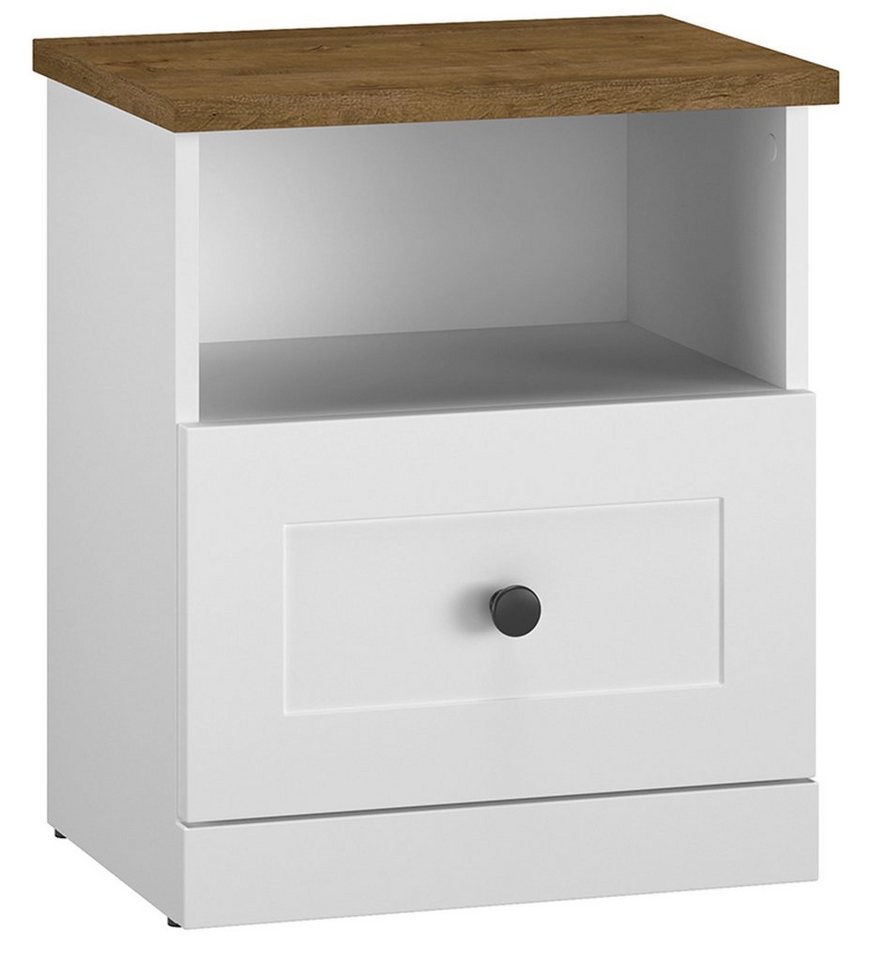 Feldmann Wohnen Nachtkonsole Lille Set 1 St 2 Teilig 46cm Weiß