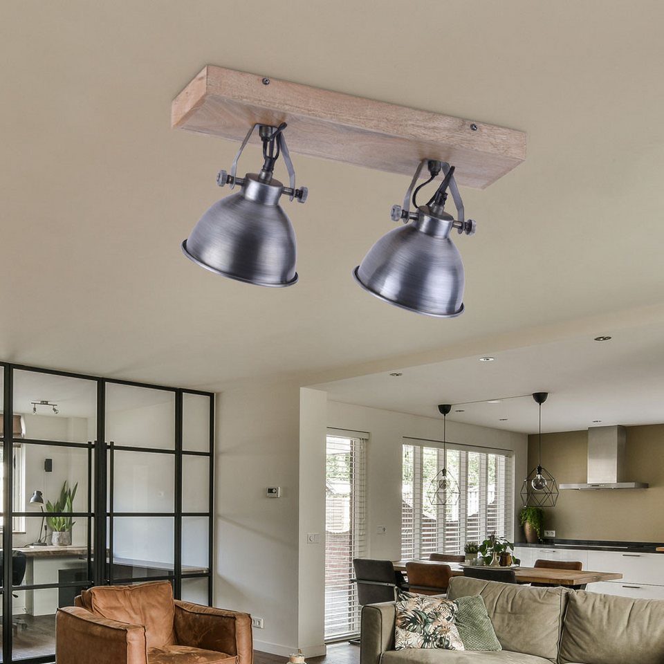 Etc Shop Led Deckenspot Holz Decken Strahler Wohn Zimmer Wand Spot