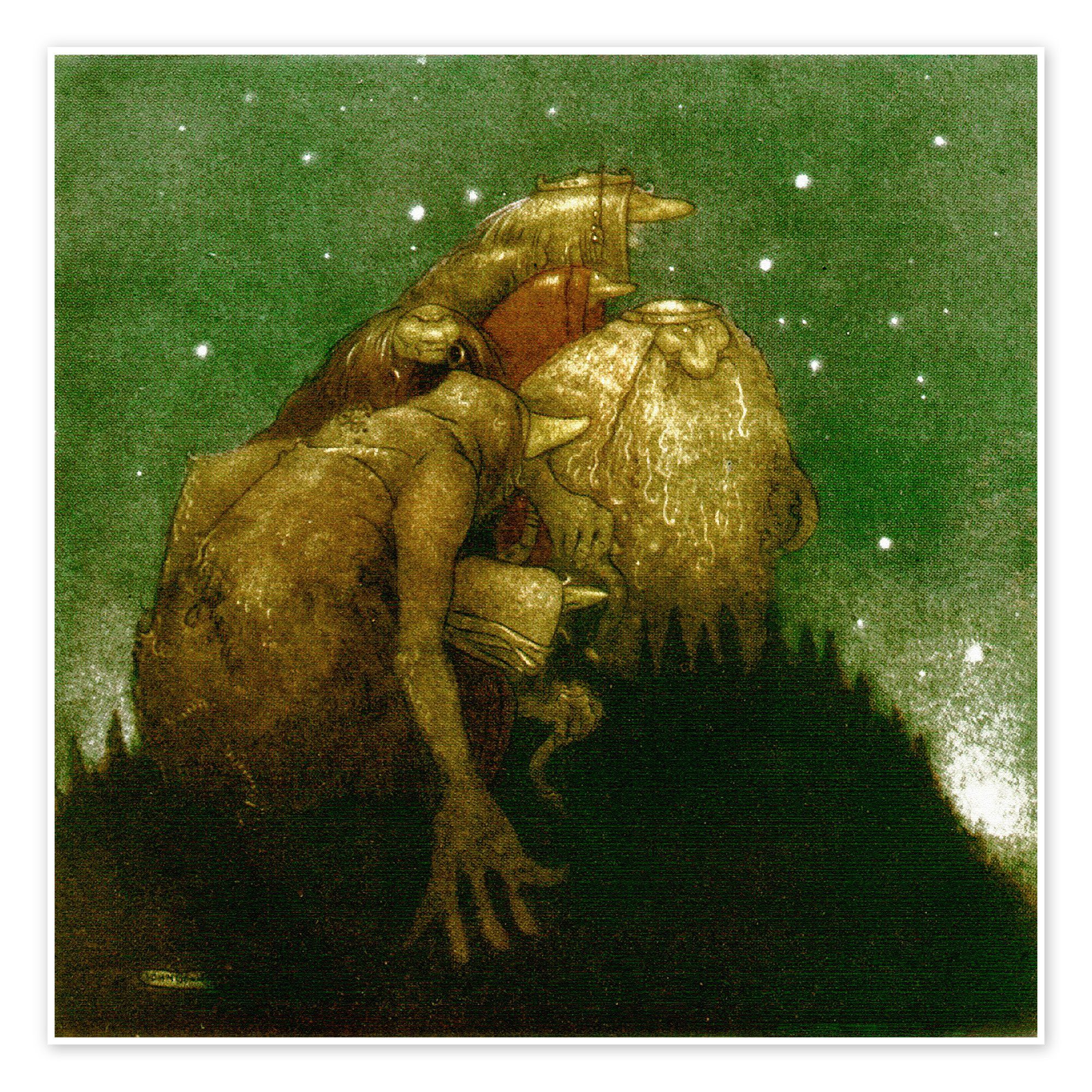 Posterlounge Poster John Bauer, Trolle im Sternenlicht, Malerei
