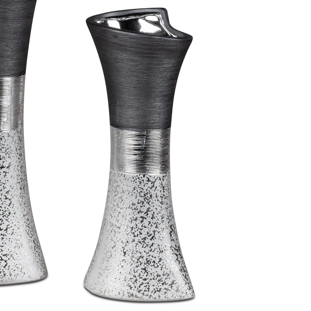 Formano Dekovase Luxor Silber B12cm H30cm Keramik