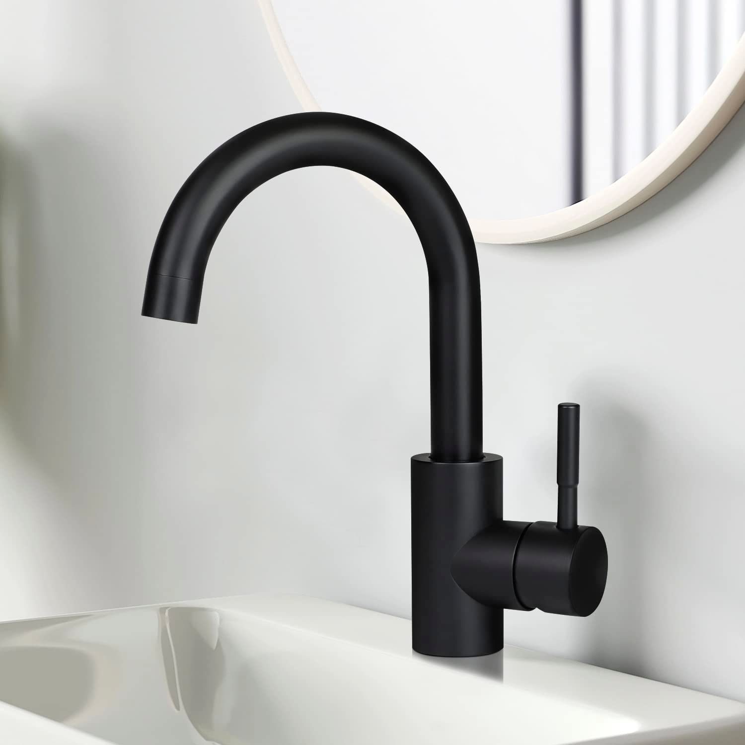 Nettlife Küchenarmatur Wasserhahn Bad Waschtischarmatur Hochdruck Edelstahl Badarmatur (1-St ...