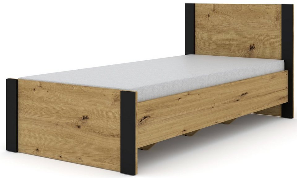 Domando Bett Bett Fasano In Artisan Eiche Und Schwarz Matt Breite