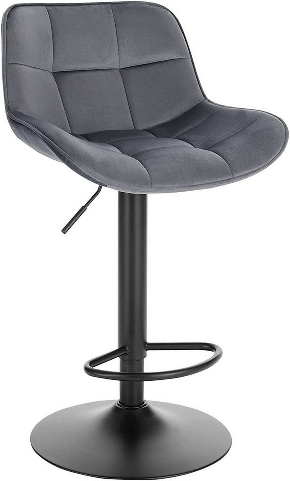 Eugad Barhocker 1 St Samtbezug Höhenverstellbar 360° Drehbar Aus Metall