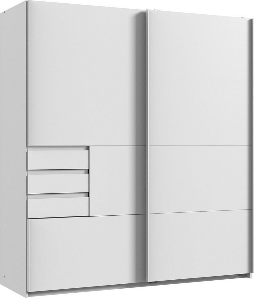 Möbelando Schwebetürenschrank Bamberg In Weiss Mit 3 Schubladen Und 2