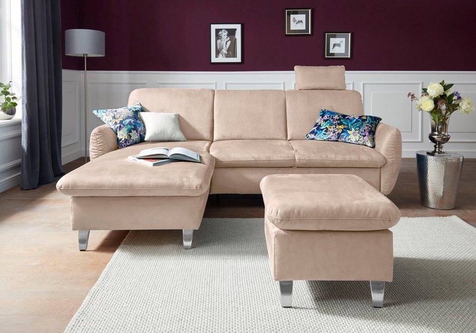 Sitandmore Ecksofa Daytona L Form Mit Federkern Einer Kopfstütze Und