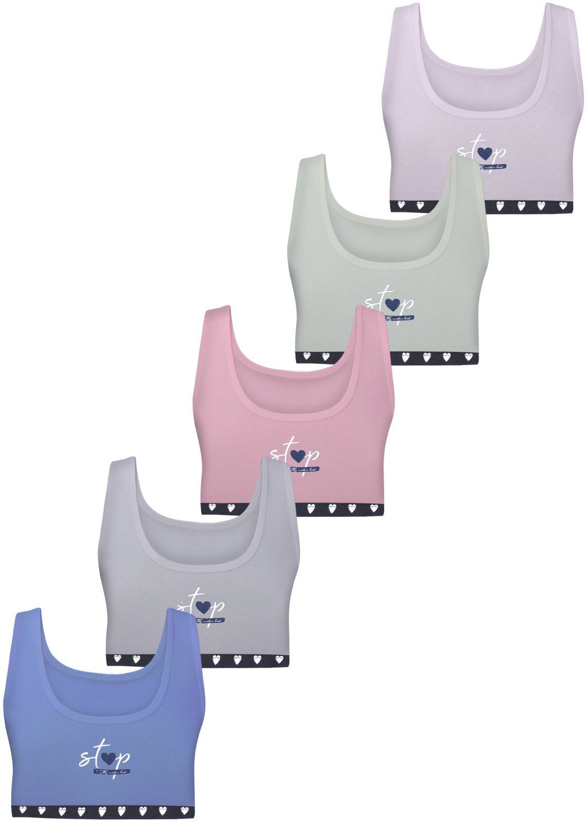 Loreza Bustier 5 Mädchen Bustier Baumwolle Unterwäsche Sport Bh Set 5