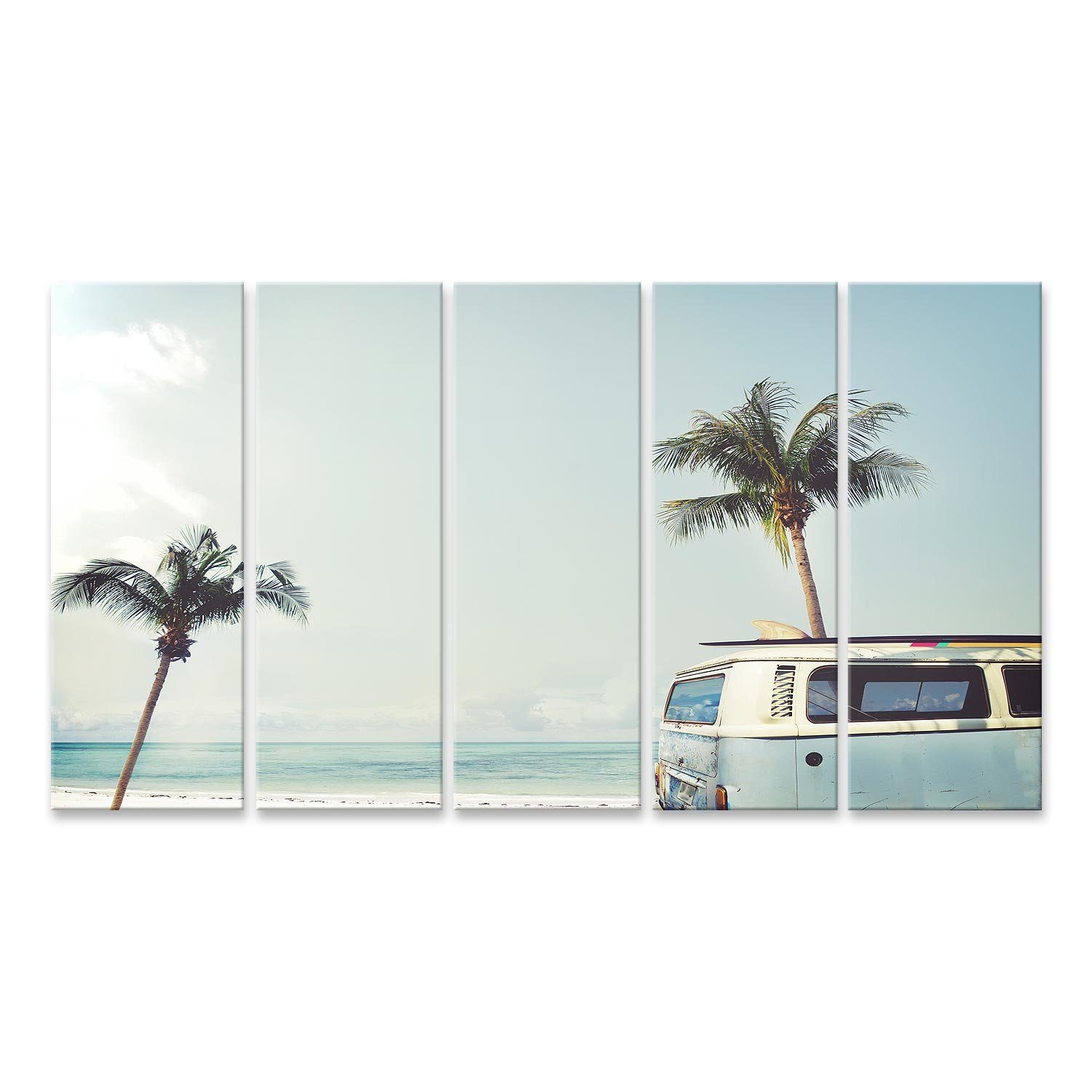 Islandburner Leinwandbild Bild Auf Leinwand Surfer Bus Passend Bulli T1