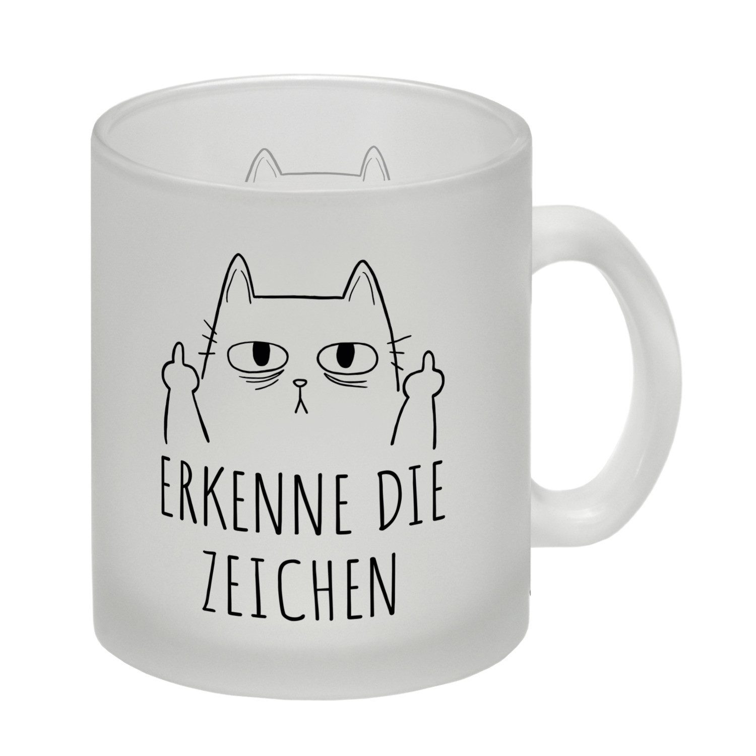 Speecheese Tasse Katze Mit Mittelfinger Glas Tasse Mit Spruch Erkenne