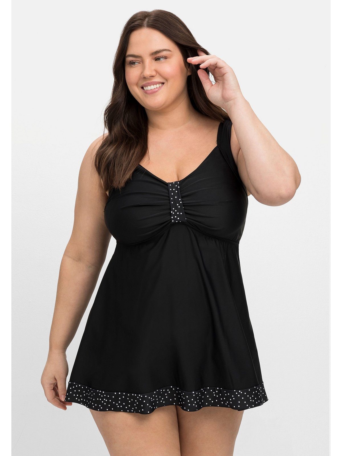 Sheego Tankini Top Tankini Oberteil In Leicht Ausgestellter Longform