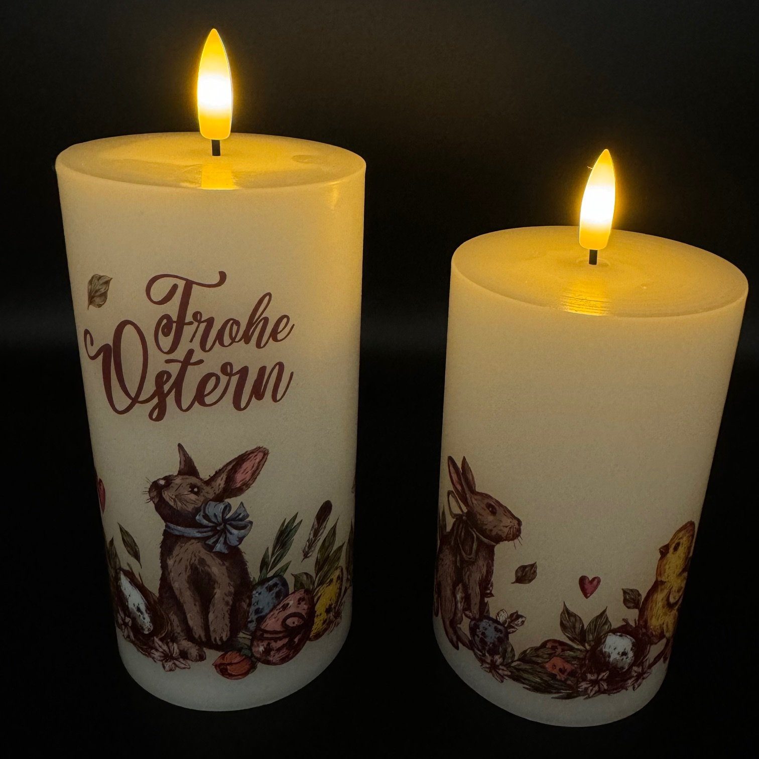 Online Fuchs Led Kerze 2 Led Kerzen Mit Frohe Ostern Motiv Aus