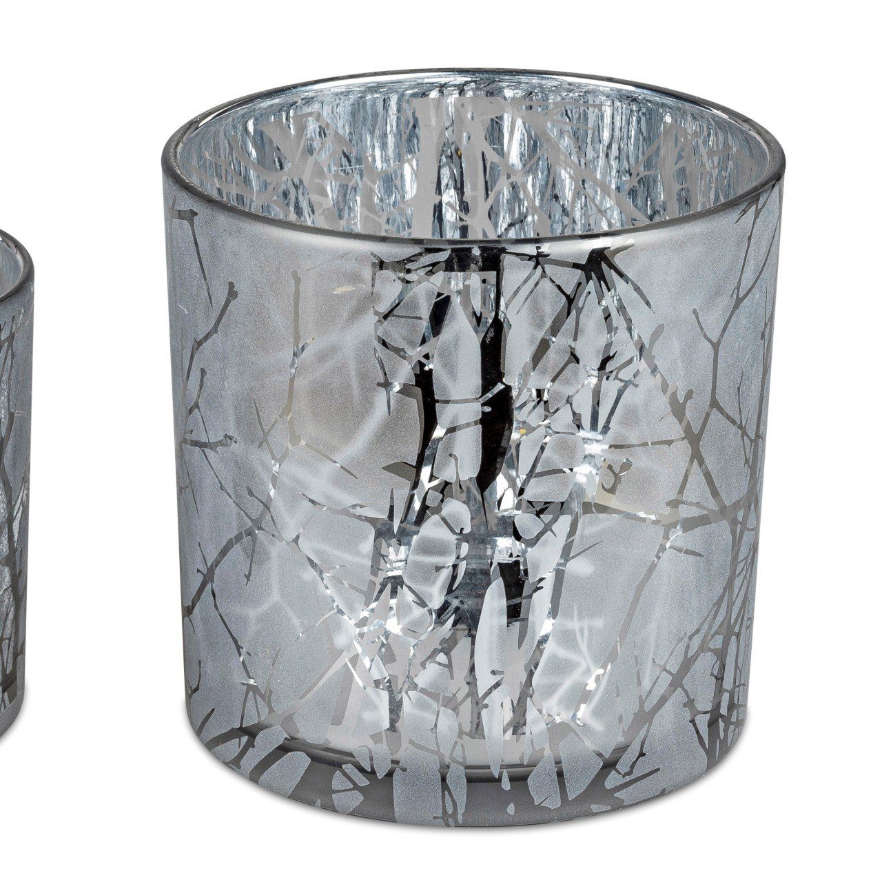 formano Windlicht Silver Twigs, Silber H:15cm D:15cm Glas