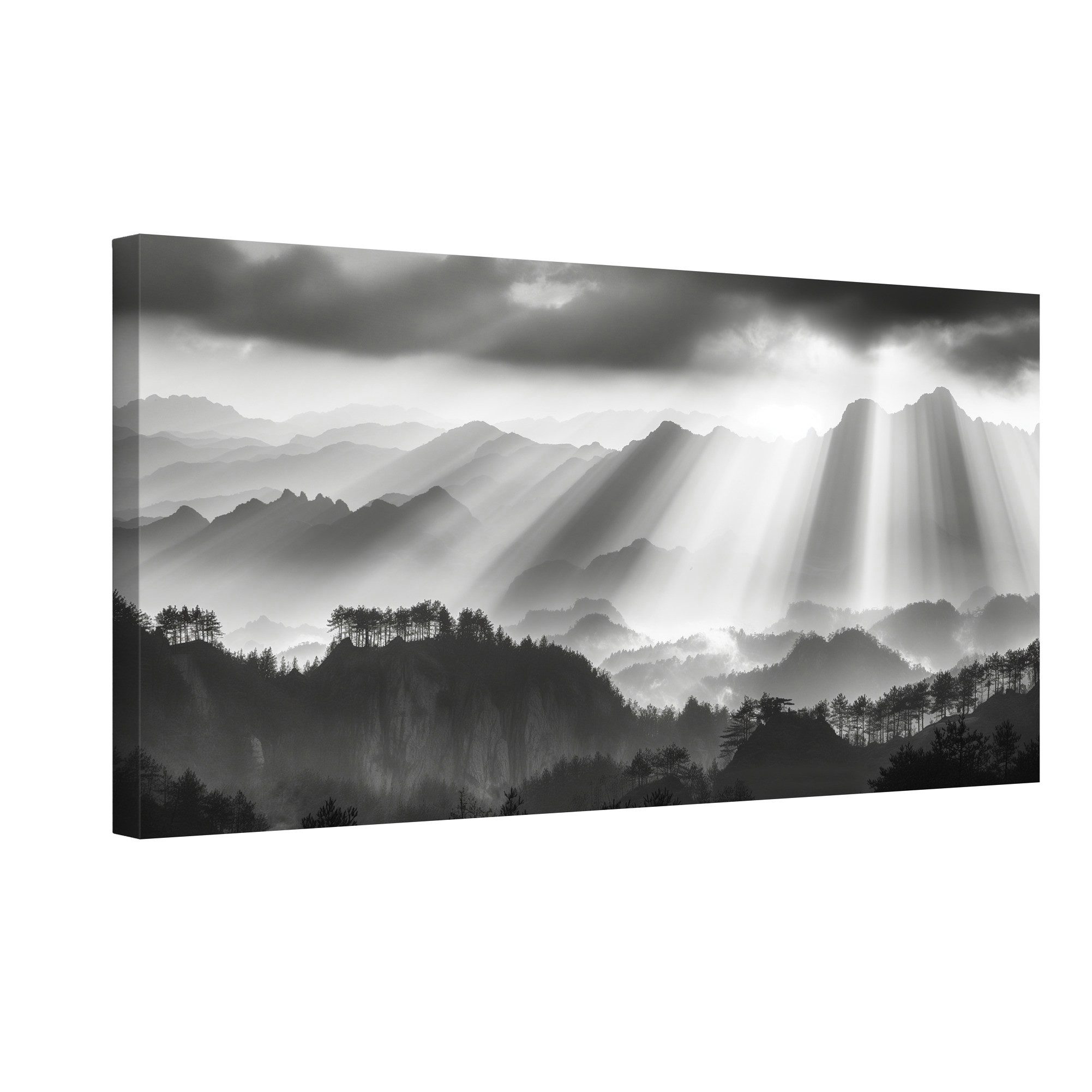 ALTDECOR Leinwandbild Natur Landschaft Berge Wald, (30 x 20 cm Wandbild Deko Kunstdruck auf ...