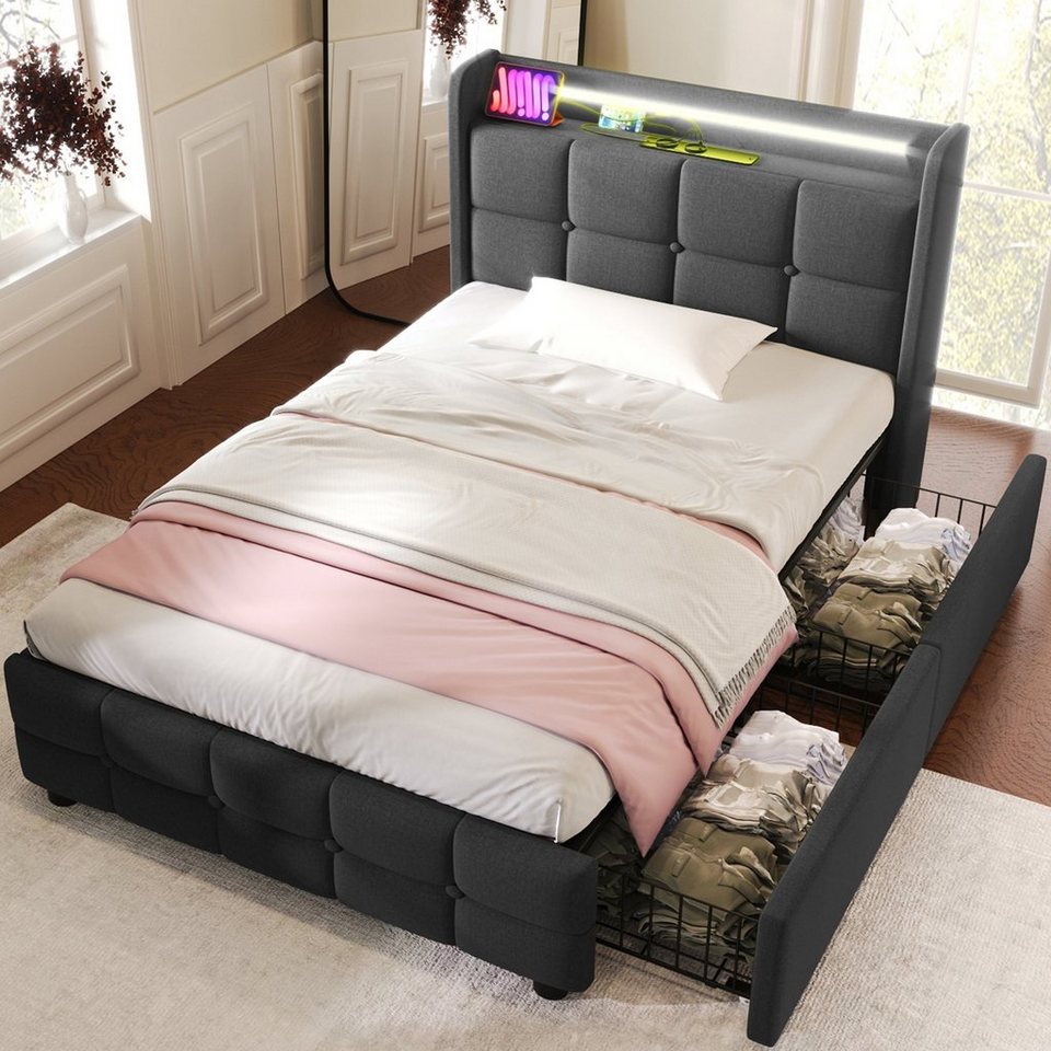 Hauss Sploe Polsterbett Polsterbett Doppelbett Funktionsbett Bettrahmen
