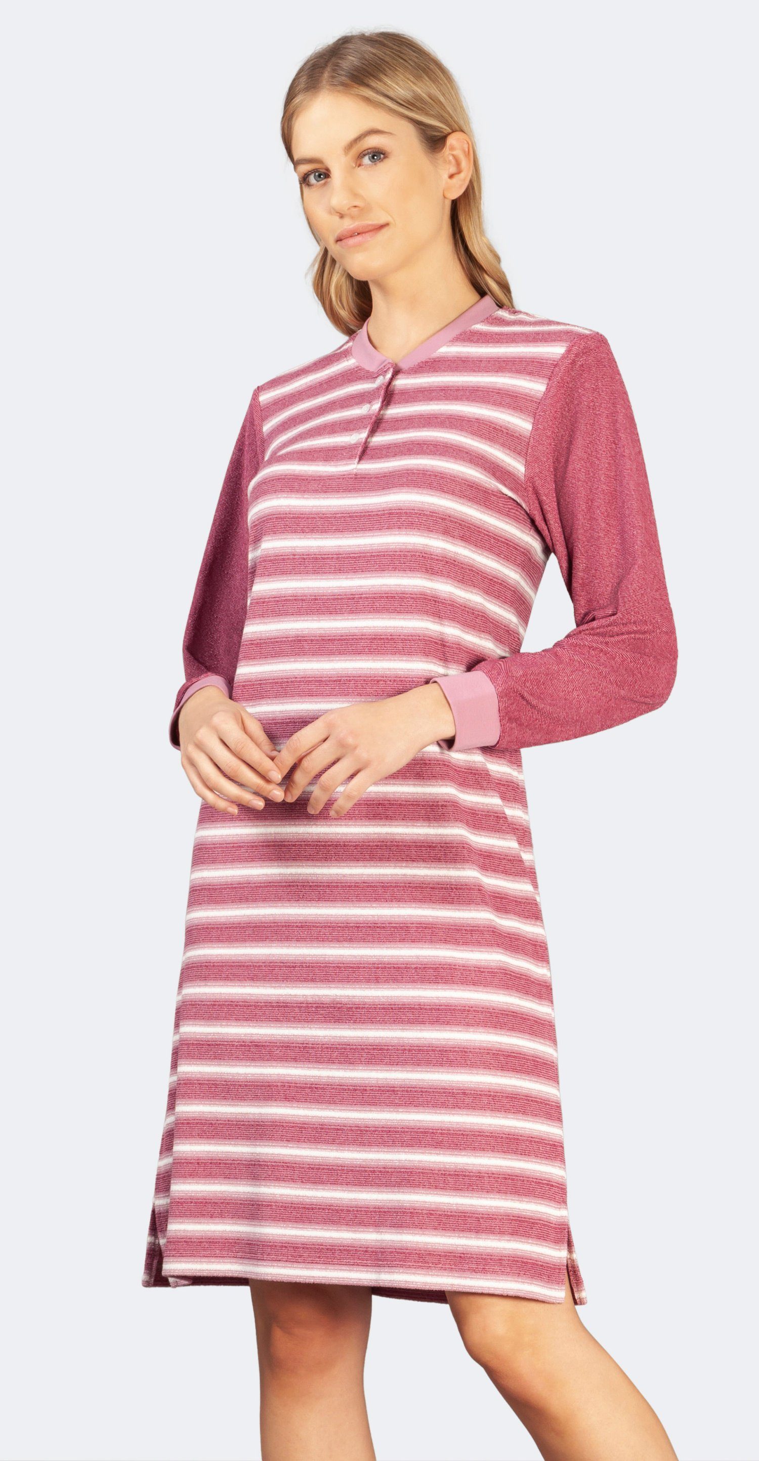Hajo Nachthemd Damen Frottee Schlafshirt 1 Tlg Klima Frottee