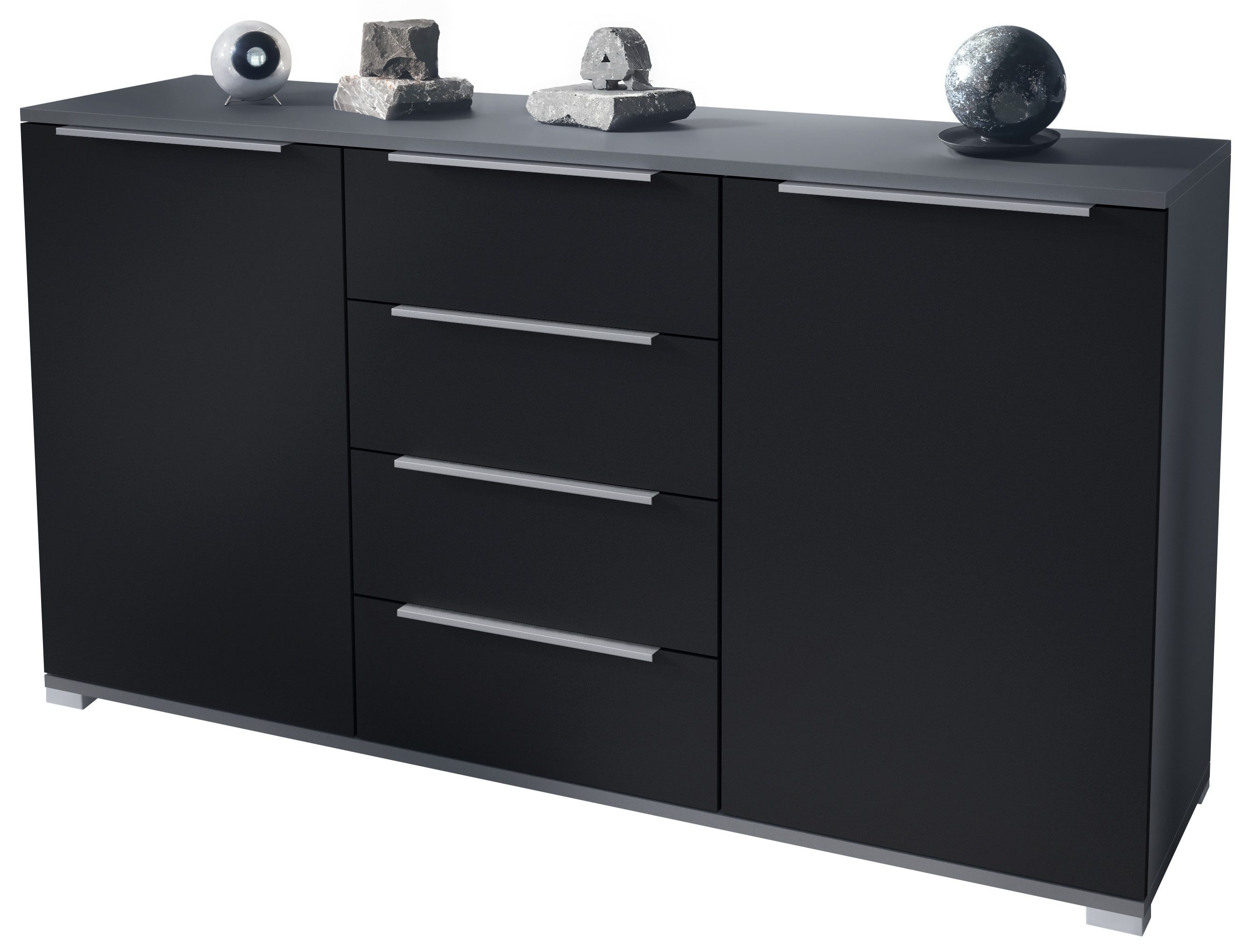 Vladon Sideboard Linio V1 (Anrichte, mit 2 Türen und 4 Schubladen ...