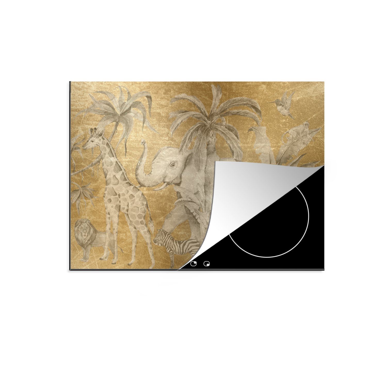 Muchowow Herdblende Abdeckplatte Dschungel Kinder Gold Tiere