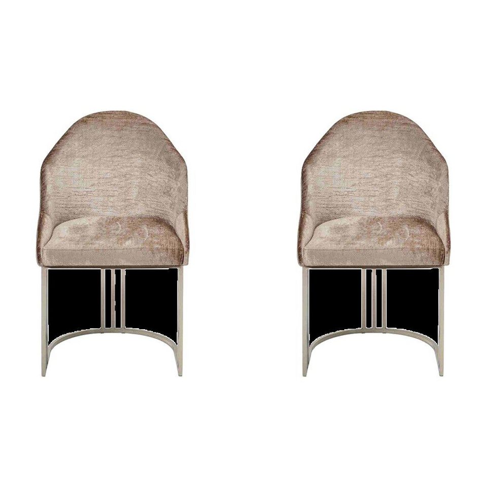 Jvmoebel Stuhl Esszimmerstuhl Luxus Modern 2x Stühle Textil Design