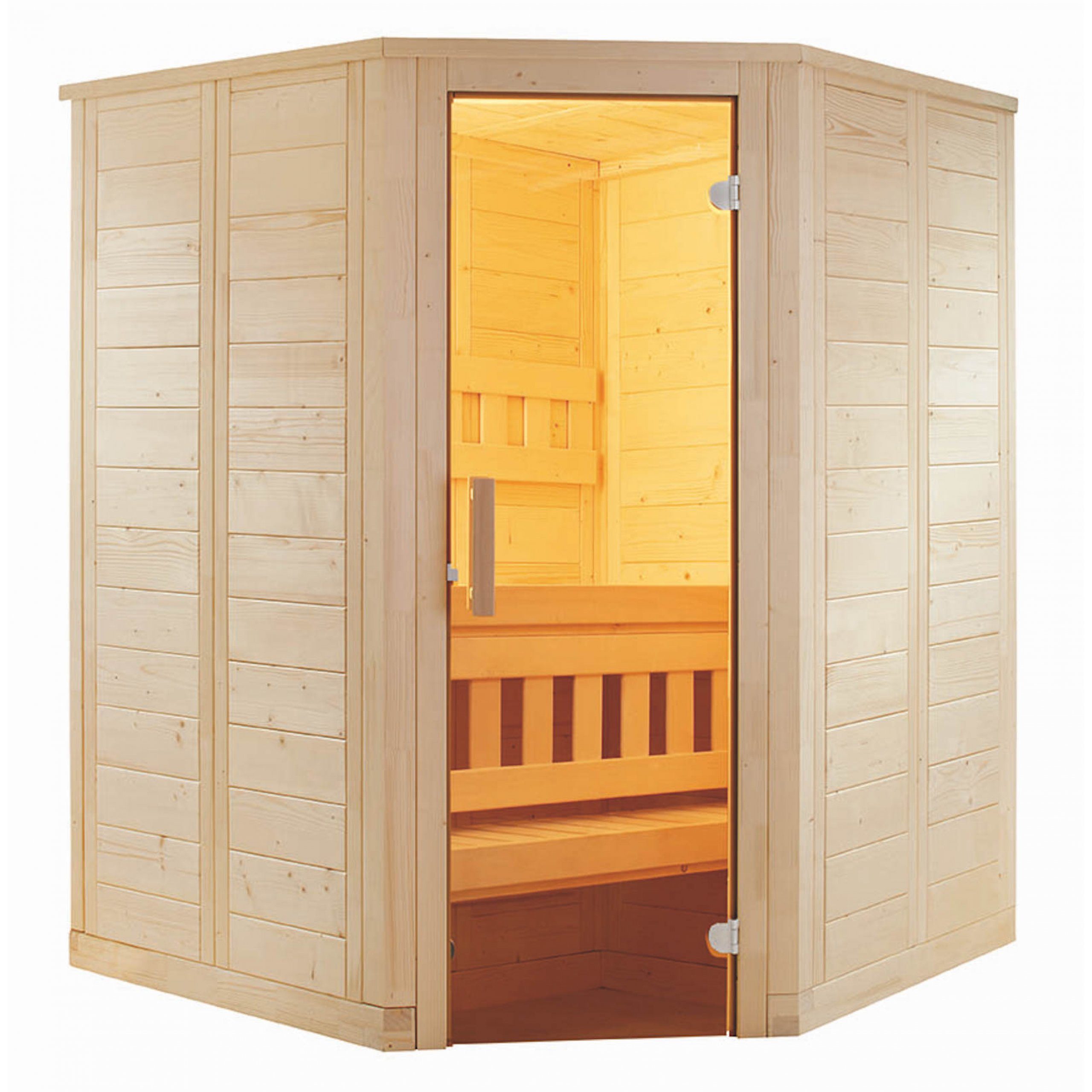 Sentiotec Sauna Sentiotec Wellfun Mini Massivsauna aus Fichte Saunakabine ca.