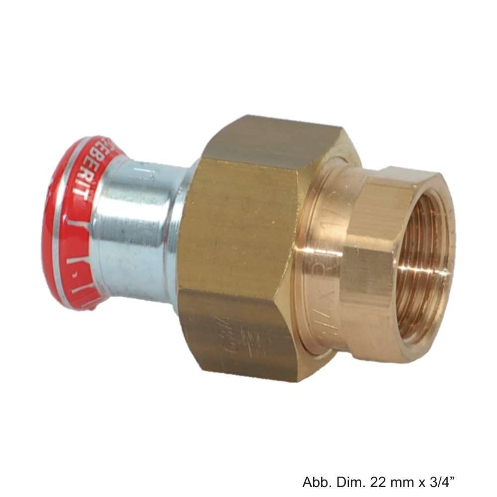 GEBERIT Wasserrohr Geberit Mapress C-Stahl Verschraubung mit IG flachdichtend, 18mm x 1/2