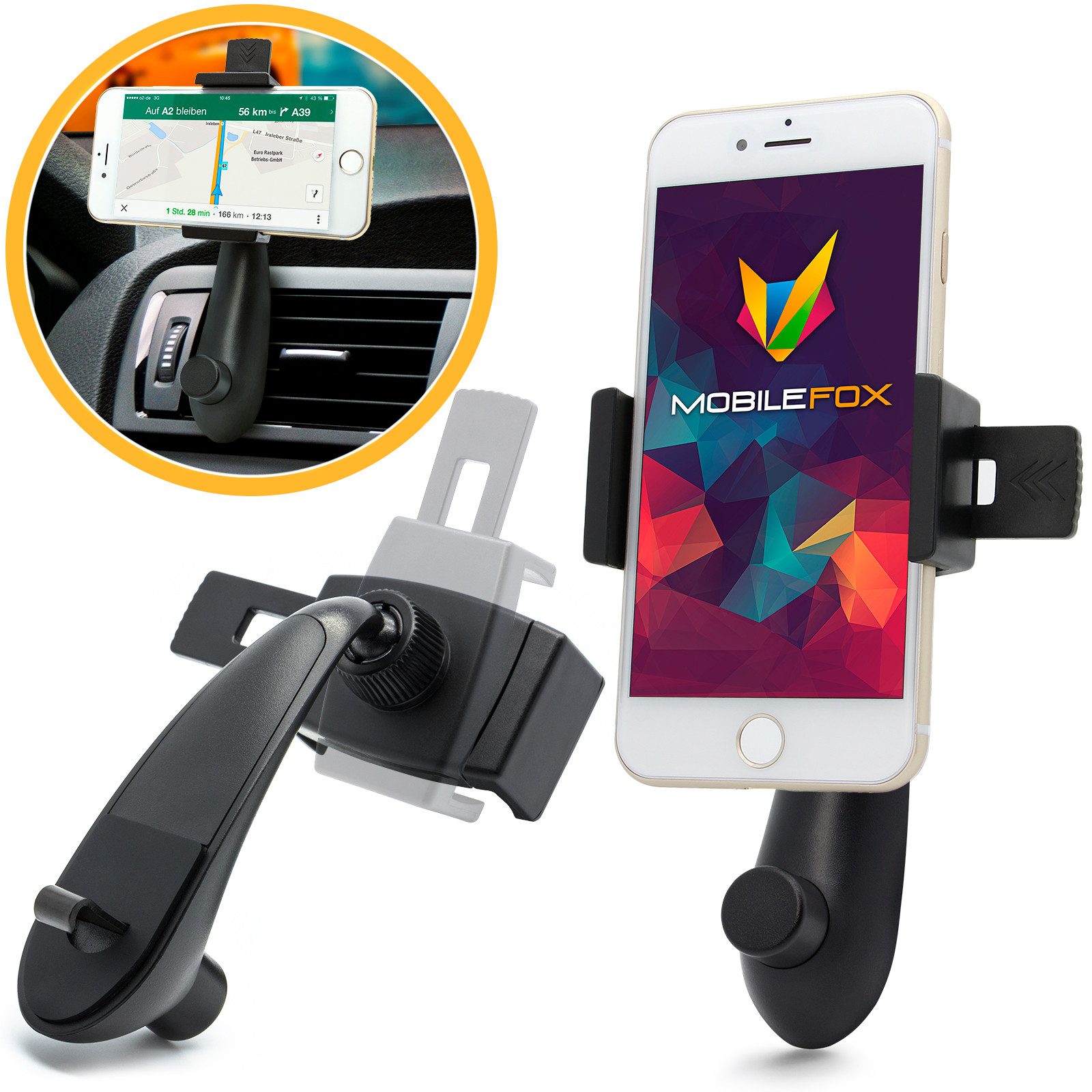 Mobilefox Universal Kfz Halterung Lüftungs Gitter Schlitz Handy Halter